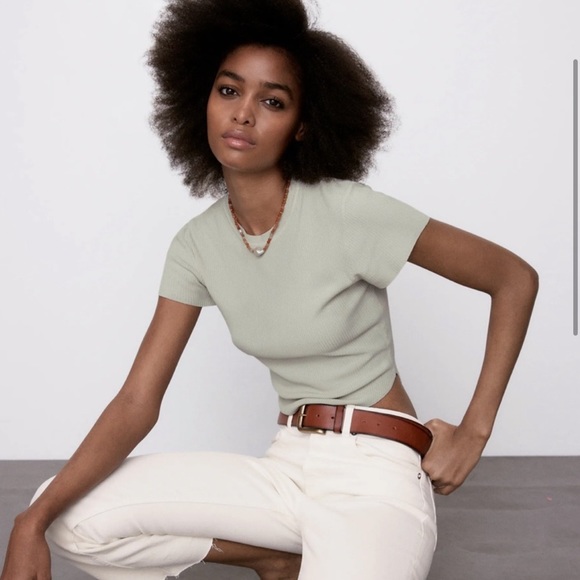 Zara | Tops | Nwt Zara Ribbed Knit Top | Poshmark